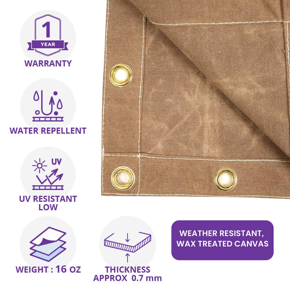 Buy water resistant Canvas Tarp Mustard Tan | Tarps&All