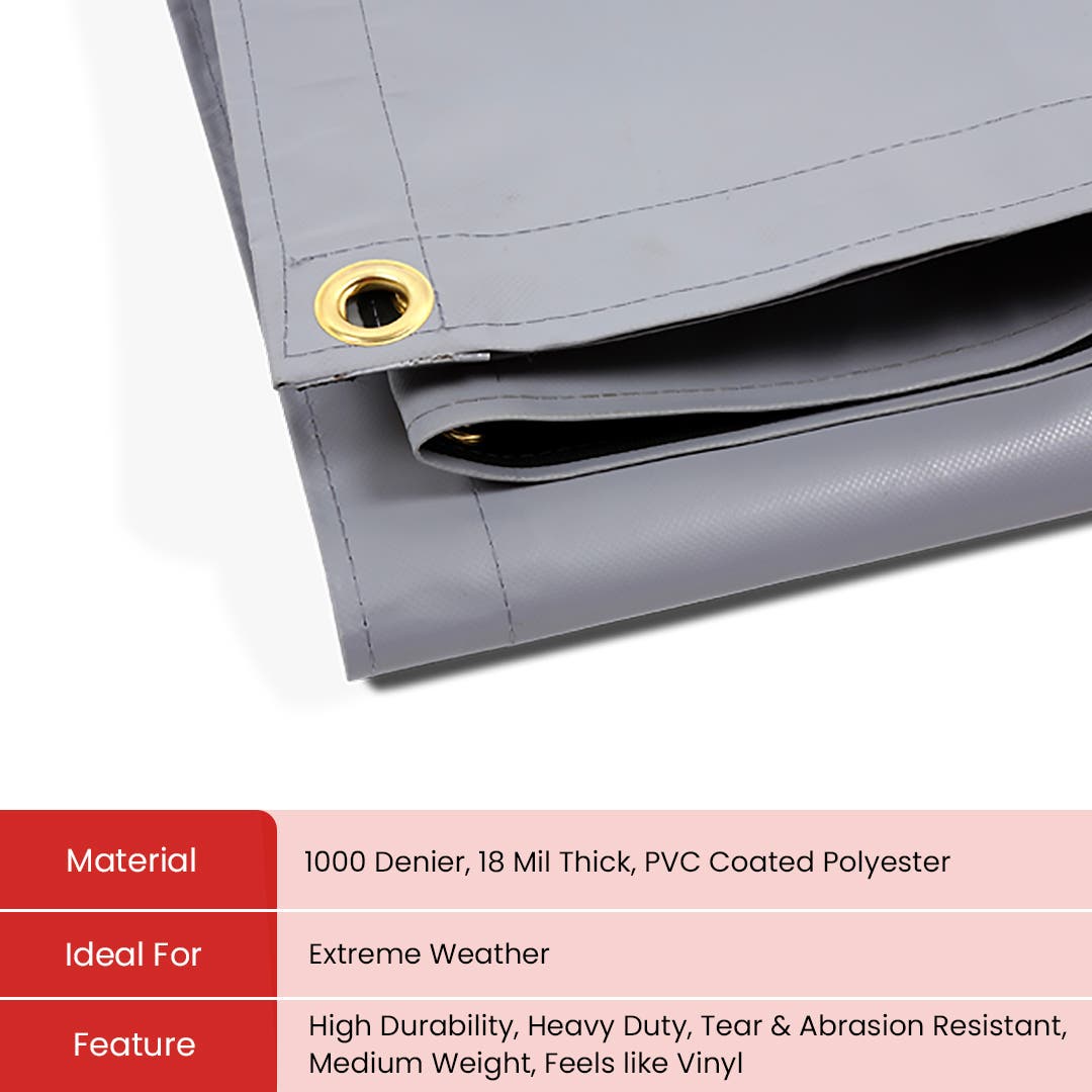 Buy Custom Gray Heavy Duty Vinyl Tarps | Tarps&All